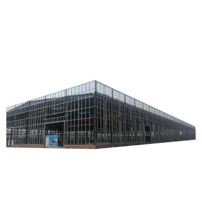 China Q355 Q345 Q235 Corrugated Steel Structure Workshop With Color Steel Sheet Cladding for sale