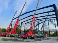 China Prefab Steel Structure Workshop With Q355 Main Steel And Corrugated Steel Sheet Roof for sale
