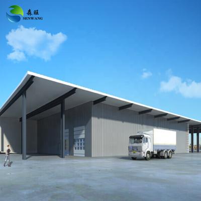 China Custom Steel Structure Warehouse with PU Sandwich Wall Cladding for sale