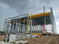 China Durable Steel Structure Warehouse with Single Steel Sheet Roofing and Single Color Steel Plate Wall Cladding Hot Dipped Galvanizing for sale