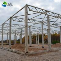 China Prefabricated Steel Warehouse with 10% Roof Pitch Glass Fiber Reinforced Plastics Skylight and Q355B Model for sale