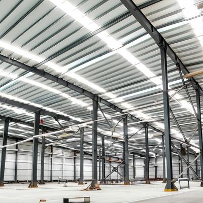 China Prefabricated Steel Structure Workshop with Earthquake Resistance ≥8 Grade Hot Dip Galvanized Surface Treatment and High Intensity Load Capacity for sale