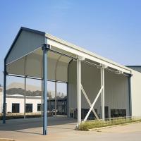 China Single Slope Rooftype Steel Structure Workshop with PVDF Sail Finishing and Q345 Main Steel for Earthquake Resistance ≥8 Grade for sale