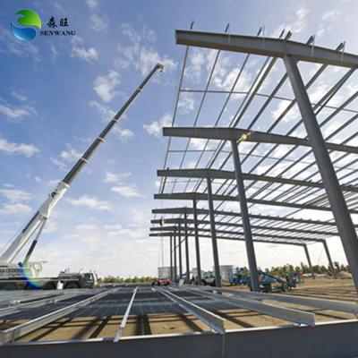 China GB Standard Steel Structure Warehouse with Sa 2.5 Sand Blasting and 50 Years Service Life for Customized Snow Load Capacity for sale