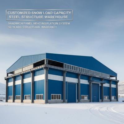 China Galvanized Steel Structure Workshop with Q235 Q355B Steel Grades, Corrosion Resistant and Customizable Load Capacity for sale