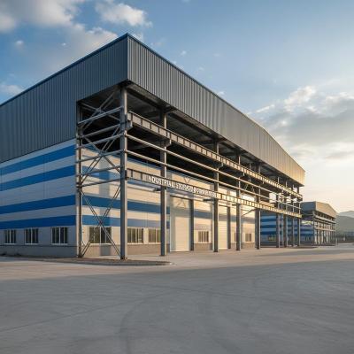 China Q235 Steel Structure Warehouse with Customized Size and Sloped Roof for Industrial Storage for sale