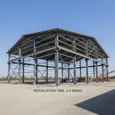 China SA 2.5 Shot Blasting Level Steel Structure Warehouse with 50 Years Service Life and Corrosion Resistance for sale