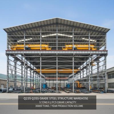 China Wind Load 0.35 kN/m² Earthquake Resistance Grade 8 Galvanized Steel Structure Warehouse for Industrial Storage for sale