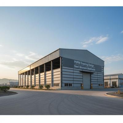 China Rock Wool Insulation Steel Structure Warehouse with Hot Rolled Welded H Section Steel Beam and Automatic Addressing Artificial Loading Operation for sale