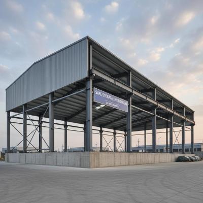 China Concrete Foundation Steel Structure Warehouse with Bolt Connection ASTM Standard providing and Safe Storage Environment for sale