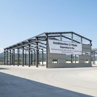 China Installationtime 2-4 Weeks Depending On Size Steel Frame Warehouse Made From Carbon Structural Steel Q355b Providing And Durable Storage for sale