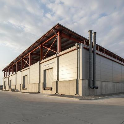 China Fireproof Materials Used Steel Structure Warehouse Including UPVC Downpipe and Concrete Foundation Recommended for Industrial Storage for sale