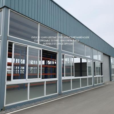 China Over 50 Years Lifetime Steel Structure Warehouse Customizable Sliding Window Models Providing and Durable Storage Options for sale