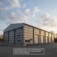 China Customizable Steel Structure Warehouse Fireproof Materials Used Over 50 Years Lifetime and Long Lasting Storage Building for sale