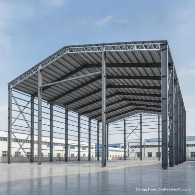 China Cannopy Frame double Sheet Steel Structure Warehouse Featuring Galvanized or Anti corrosion Paint Surface for Long Lasting for sale