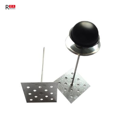 China 24x24 Exterior Wall Aluminum Glass Wool Board Self Stick Insulation Pins for sale