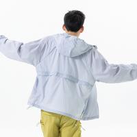 China Men UPF50+ Sun Protection Jacket Cloud Weave Hidden Check Fabric Breathable Quick Dry Windproof Hooded Coat Outdoor Beach Surf Travel Lightweight Skin Clothing for sale