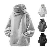 China Vintage Turtleneck Windproof Face Cover Hoodie, Unique Introvert Street Casual Sweatshirt for sale
