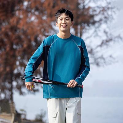 China OEM Custom Logo Men Sorona Quick Dry UPF50+ Color Block Long Sleeve Sun Protection Athletic T-Shirt For Outdoor Hiking for sale