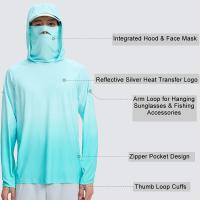 China OEM Custom Logo Men UPF50+ Hooded Fishing Sun Protection Long Sleeve Shirt Integrated Face Mask Quick Dry Cooling Hiking Mountaineering Outdoor Top for sale