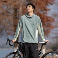 China Lightweight Moisture Wicking Sun Protection Hoodie, Color Block Sports Long Sleeve Top for sale