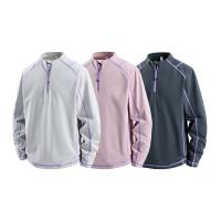 China Half Zip Stand Collar Antibacterial Moisture Wicking Quick Dry Loose Breathable Sports Couple Sweatshirt for sale