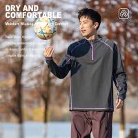 China Half Zip Stand Collar Antibacterial Moisture Wicking Quick Dry Loose Breathable Sports Couple Sweatshirt for sale