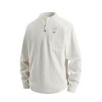 China Custom OEM Stand Collar Long Sleeve Tee Antibacterial Quick Dry 100% Polyester Luxury Grid Sport Shirt for sale