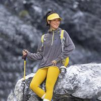 China Custom OEM ODM Women Half Zip Air Breath Thermal Fleece Hoodie, Antibacterial Color Block Hiking Pullover, Support Custom Logo & Fabric for sale