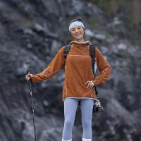 China Custom OEM ODM Women Half Zip Air Breath Thermal Fleece Hoodie, Antibacterial Color Block Hiking Pullover, Custom Logo & Fabric Available for sale