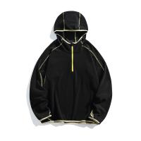 China Custom OEM ODM Half Zip Hooded Thermal Pullover, Constant Temperature Warm Grid Outdoor Fleece Top, Custom Logo & Fabric Supported for sale