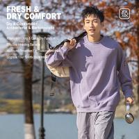 China Outdoor Moisture Wicking Quick Dry Antibacterial Crew Neck Loose Fit Couple Sports Sweatshirt for sale