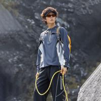 China Custom OEM ODM Half Zip Stand Collar Thermal Pullover, Constant Temperature Warm Outdoor Color Block Fleece Top, Custom Logo & Fabric Supported for sale