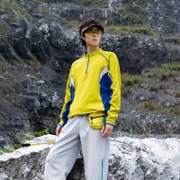 China Custom OEM ODM Half Zip Stand Collar Thermal Pullover, Constant Temperature Warm Outdoor Color Block Fleece Top, Custom Logo & Fabric Supported for sale