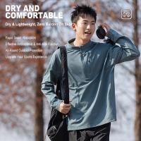 China Outdoor Hiking Stand Collar Long Sleeve Antibacterial Quick Dry Sun Protection Loose Couple Sports T-Shirt for sale