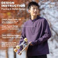 China Outdoor Hiking Stand Collar Long Sleeve Antibacterial Quick Dry Sun Protection Loose Couple Sports T-Shirt for sale