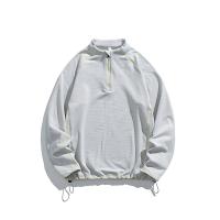 China Custom Men's Quarter Zip Stand Collar Thermal Fleece Pullover Antibacterial Contrast Stitching Outdoor Hiking Top for sale