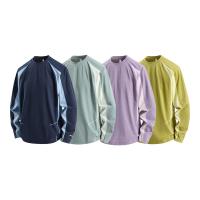 China Loose Color Block Couple Sweatshirt, Crew Neck Long Sleeve Quick Dry Sun Protection Sports Base Layer for sale