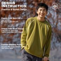 China Loose Color Block Couple Sweatshirt, Crew Neck Long Sleeve Quick Dry Sun Protection Sports Base Layer for sale