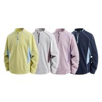 China Half Stand Collar Quick Dry Sun Protection Color Block Sports Couple Hiking Casual Sweatshirt for sale