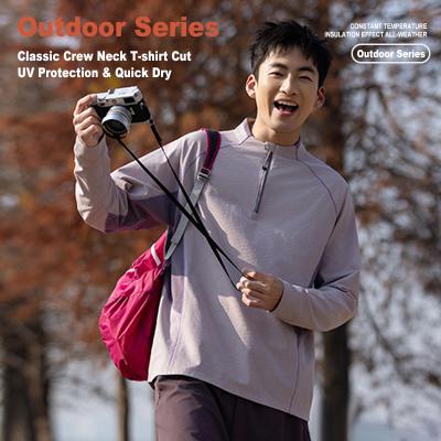 China Half Stand Collar Quick Dry Sun Protection Color Block Sports Couple Hiking Casual Sweatshirt for sale