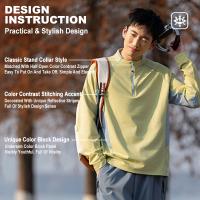 China Half Stand Collar Quick Dry Sun Protection Color Block Sports Couple Hiking Casual Sweatshirt for sale