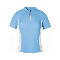 China Women's Zip Collar Quick Dry Short Sleeve T Shirt Outdoor Anti-Pilling Sports Top Custom OEM for sale