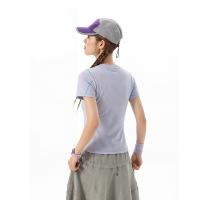 China Women's Crew Neck 5A Antibacterial Quick Dry Short Sleeve T-Shirt Anti-Pilling Outdoor Sports Tee Custom OEM for sale