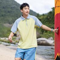 China Men's Raglan Sleeve Color Block Polo Shirt Fine Grid Quick Dry Antibacterial Polyester Outdoor Short Sleeve Custom OEM for sale