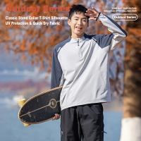 China Outdoor Quick Dry Hiking Long Sleeve T-Shirt, Antibacterial Sun Protection Half Zip Reflective Couple Tees for sale