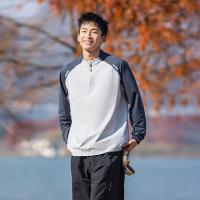 China Outdoor Quick Dry Hiking Long Sleeve T-Shirt, Antibacterial Sun Protection Half Zip Reflective Couple Tees for sale