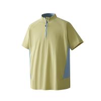 China Men's Half Zip Stand Collar Polo Shirt Fine Mesh Polyester Quick Dry Antibacterial Color Block Outdoor Short Sleeve OEM Custom for sale