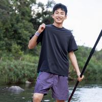 China Lightweight Quick Dry Antibacterial Couple Sports Crew Neck Short Sleeve T-Shirt For Summer for sale