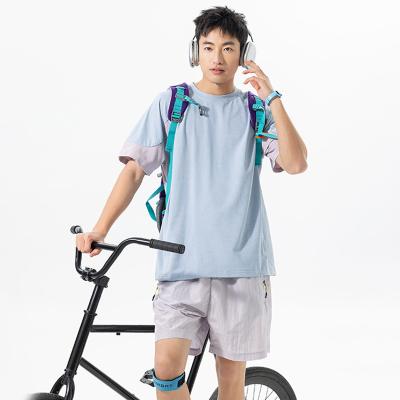China Men's Color Block Quick Dry Antibacterial Crew Neck T-Shirt, Outdoor Breathable Sports Tee For Fishing Hiking Kayaking Custom OEM ODM for sale